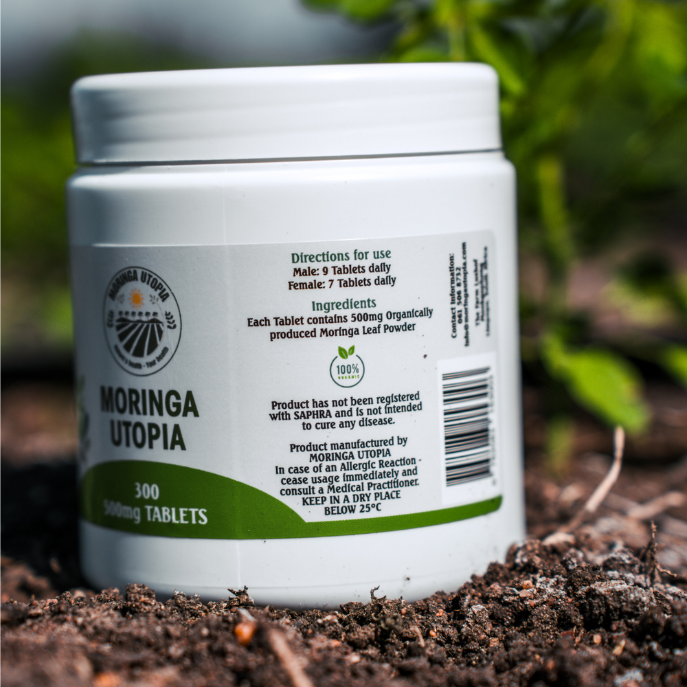 500mg Fully Organic Moringa Tablets| Moringa Utopia